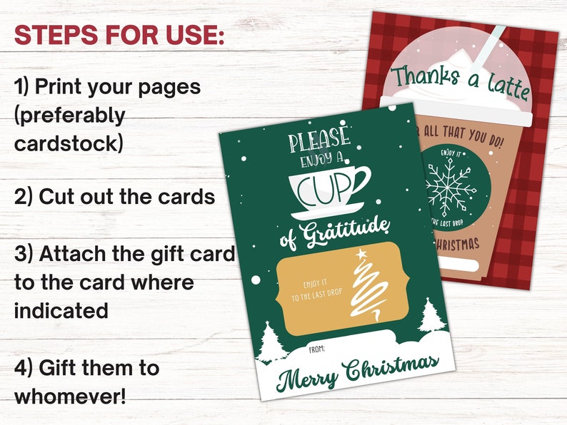 THANK YOU Christmas Coffee Gift Card Holder for Co-workers, Teacher ...