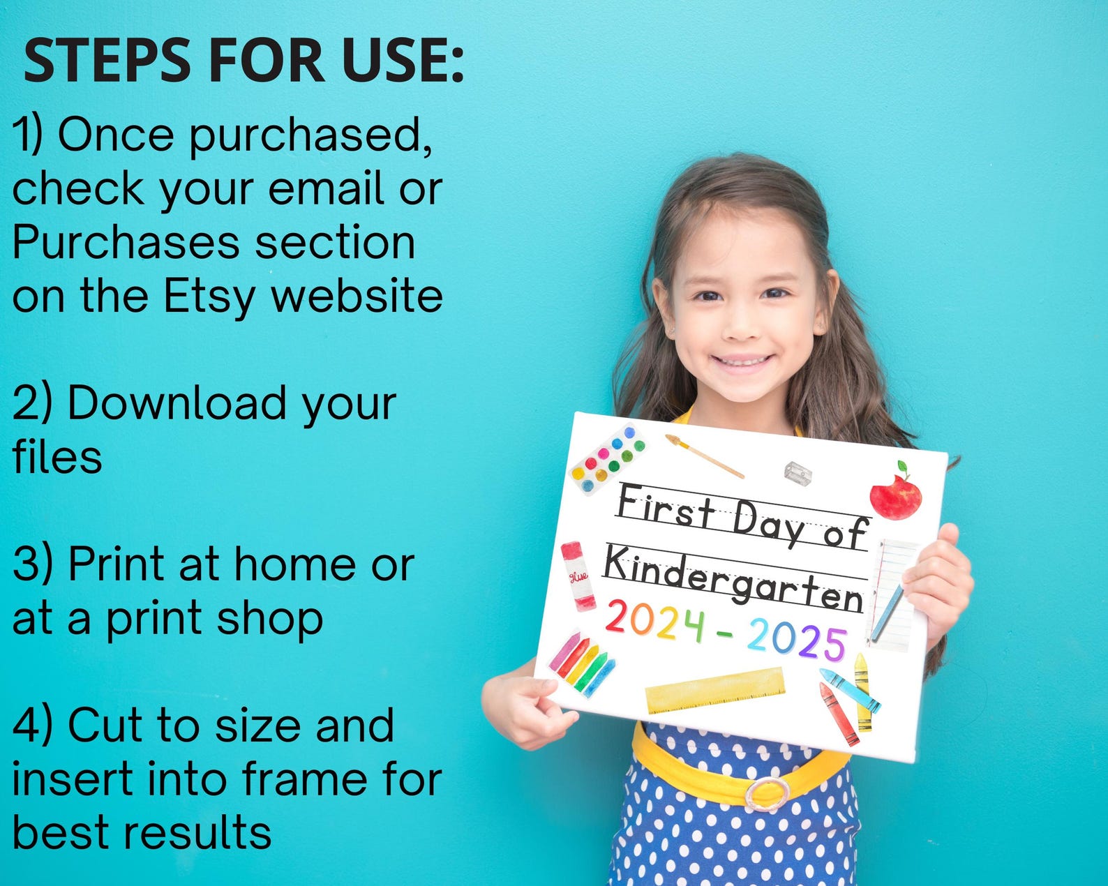 First Day of Kindergarten Printable, First Day of School Printable 2024 ...