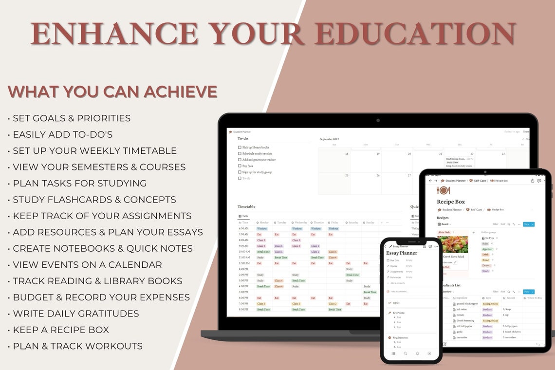 Notion Student Planner Template, Assignment Tracker, Study Planner ...