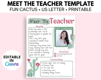 Meet the Teacher Template - Etsy