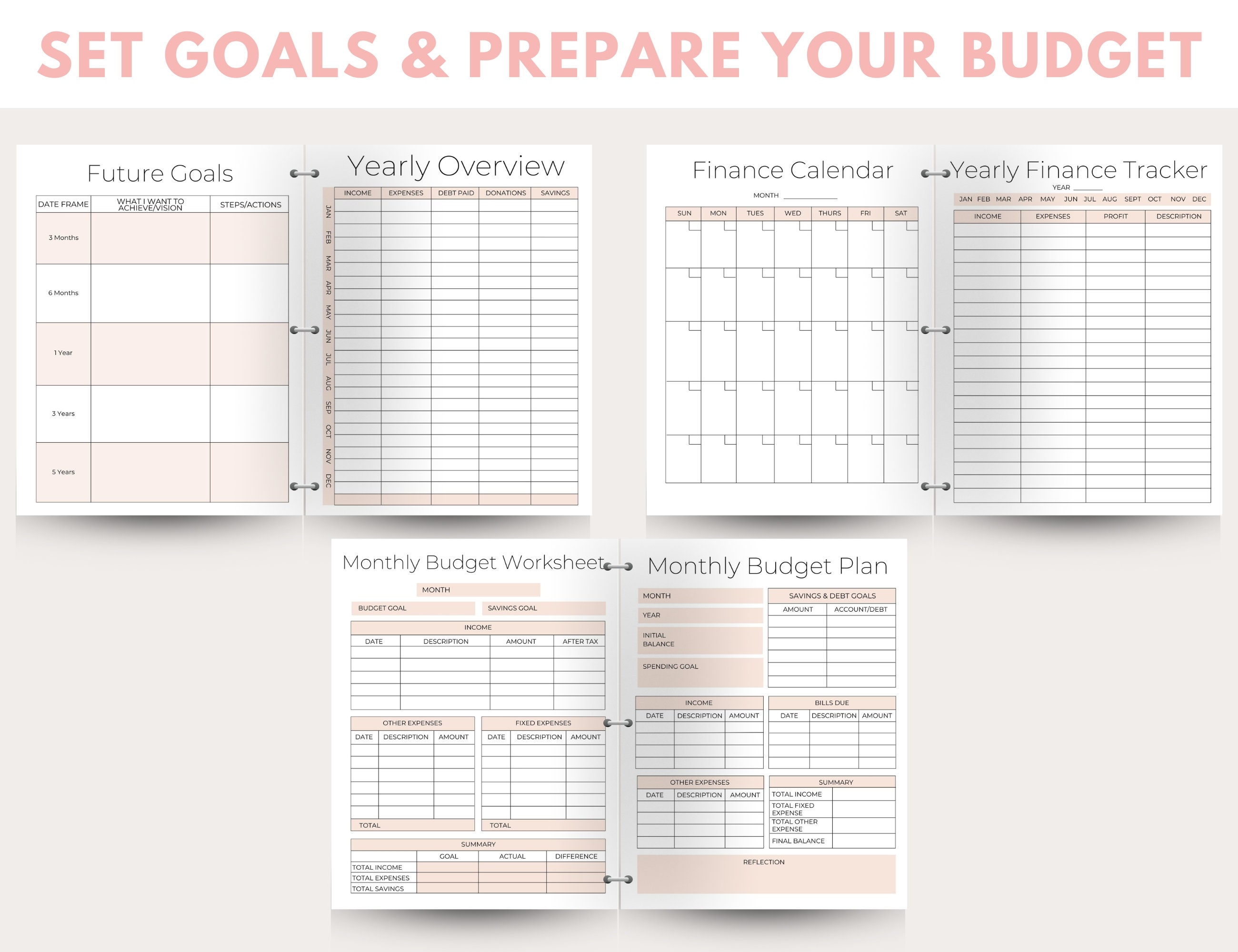 FINANCIAL PLANNER Printable, Budget Binder, Savings Tracker, Debt ...