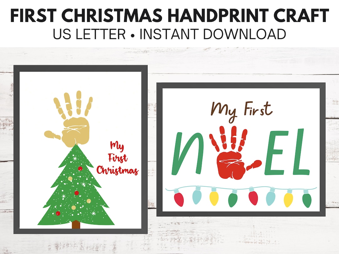 First Christmas Handprint Art Keepsake Craft (digital Download) - Etsy