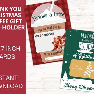 THANK YOU Christmas Coffee Gift Card Holder for Co-workers, Teacher ...