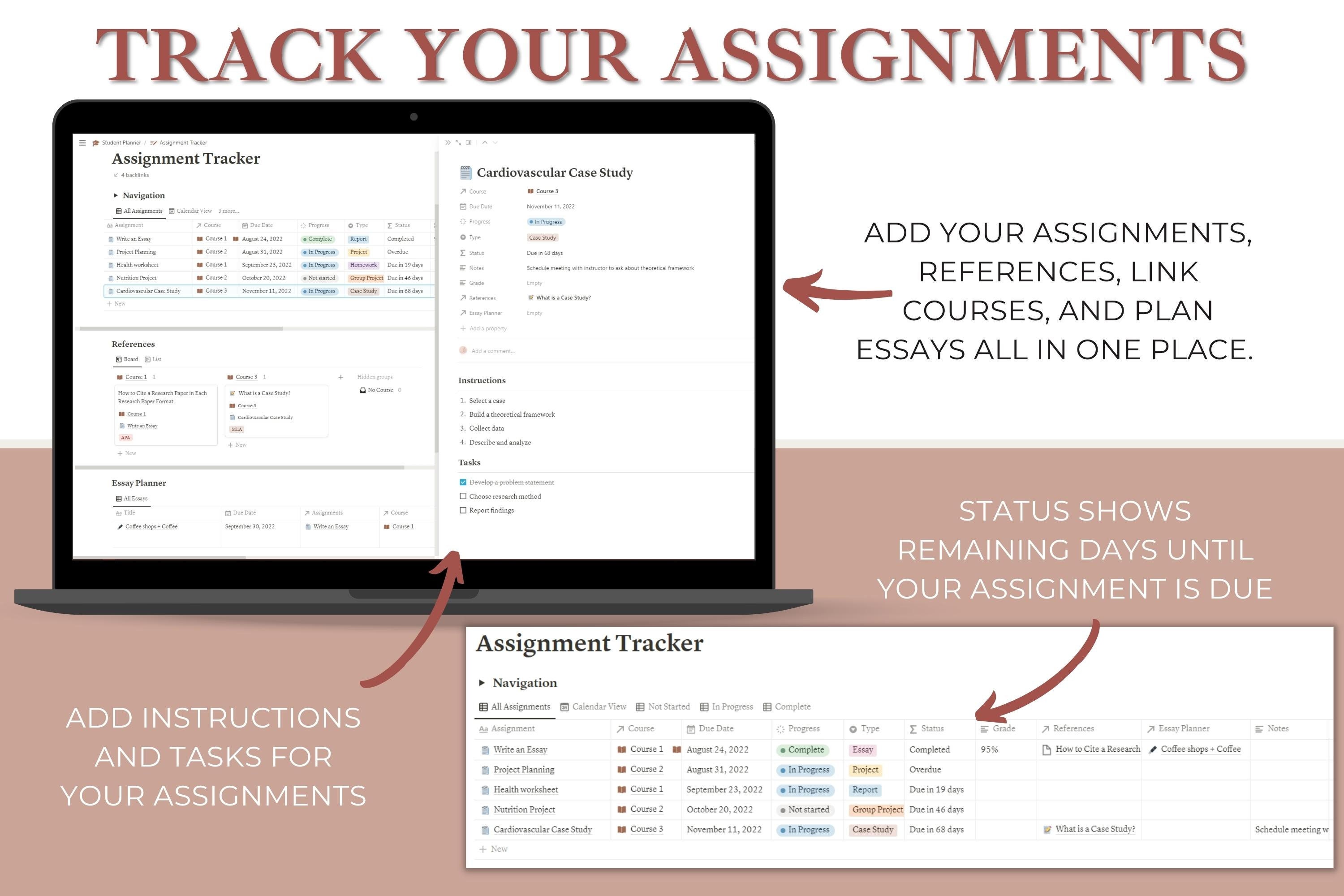 Notion Student Planner Template, Assignment Tracker, Study Planner ...