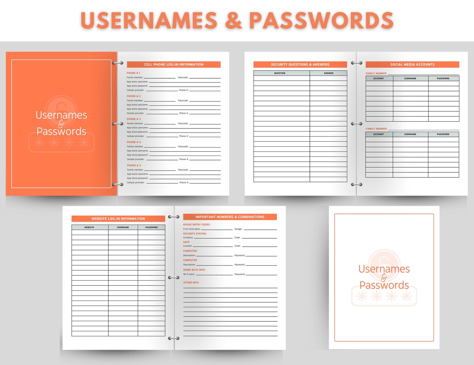 Emergency Binder Printable, Editable PDF, Emergency Preparedness, in ...