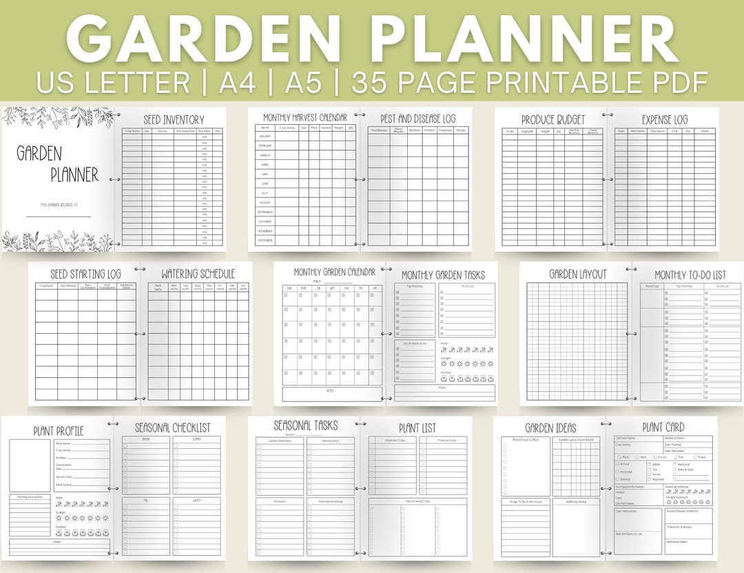 GARDEN PLANNER Printable, Gardening Journal, Gardening Planner ...