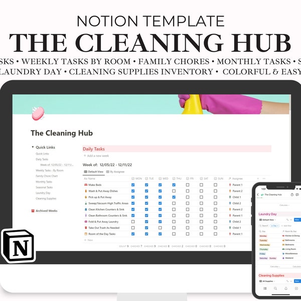Cleaning Checklist Week - Etsy