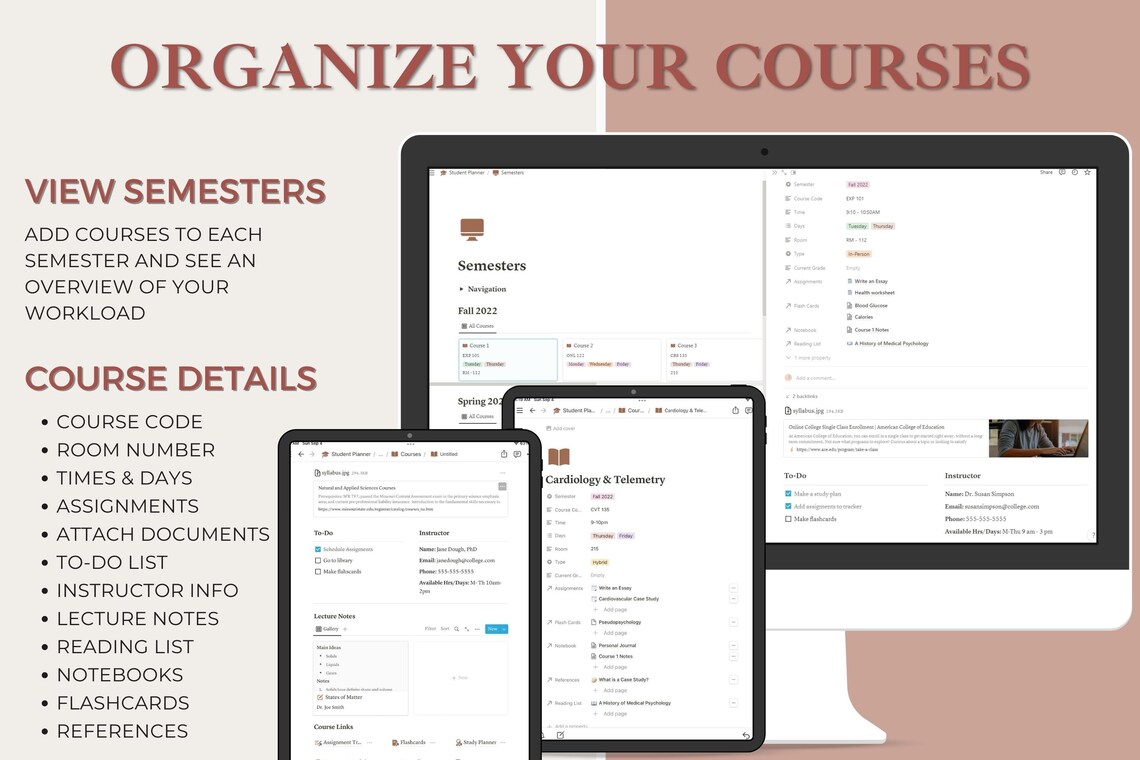Notion Student Planner Template, Assignment Tracker, Study Planner ...