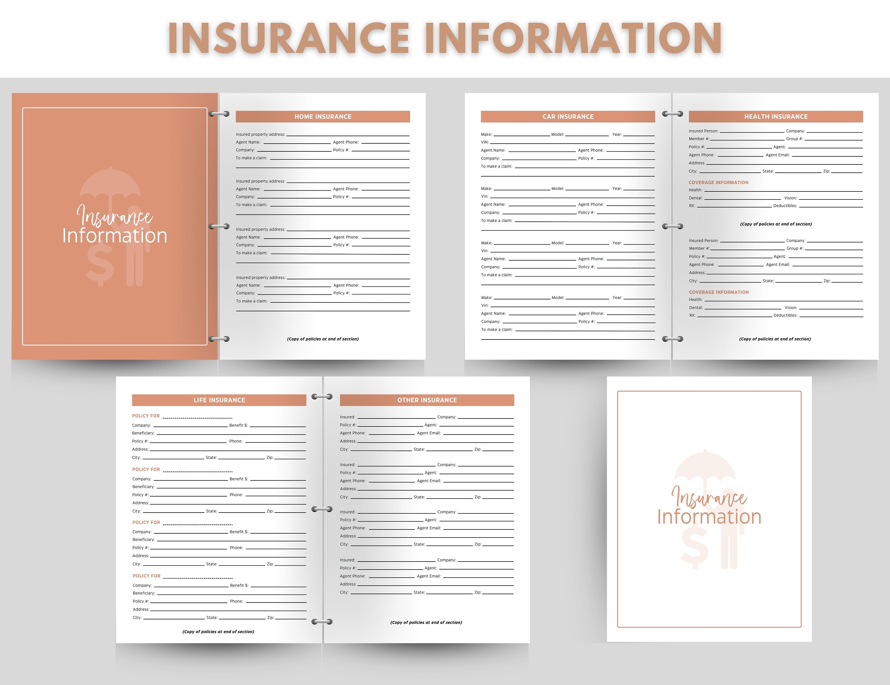 Emergency Binder Printable, Editable PDF, Emergency Preparedness, in ...