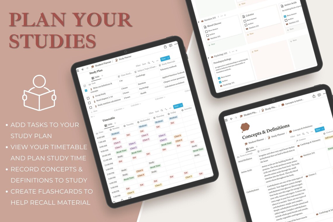 Notion Student Planner Template, Assignment Tracker, Study Planner, Budget Tracker, Essay ...