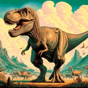 Majestic T-rex Dinosaur Wall Art - Etsy