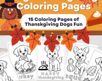 thanksgiving dog coloring page printable
