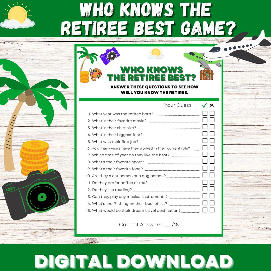 A Retirement Party Printable Game, Fun Game, Retirement Game ...