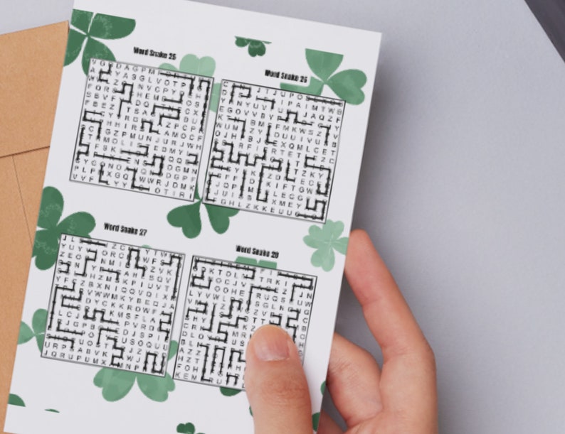 35 St. Patrick's Day Word Snake Puzzles Printable With Answers ...