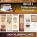 6 Coffee Lovers Bookmarks, Book Lover Bookmarks, Coffee Bookmarks ...