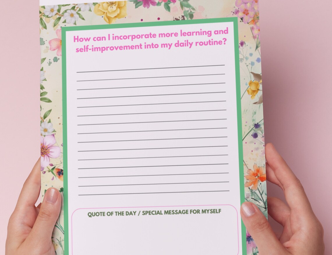 Printable Personal Spring Growth Journal, Coloring Pages for Adults ...