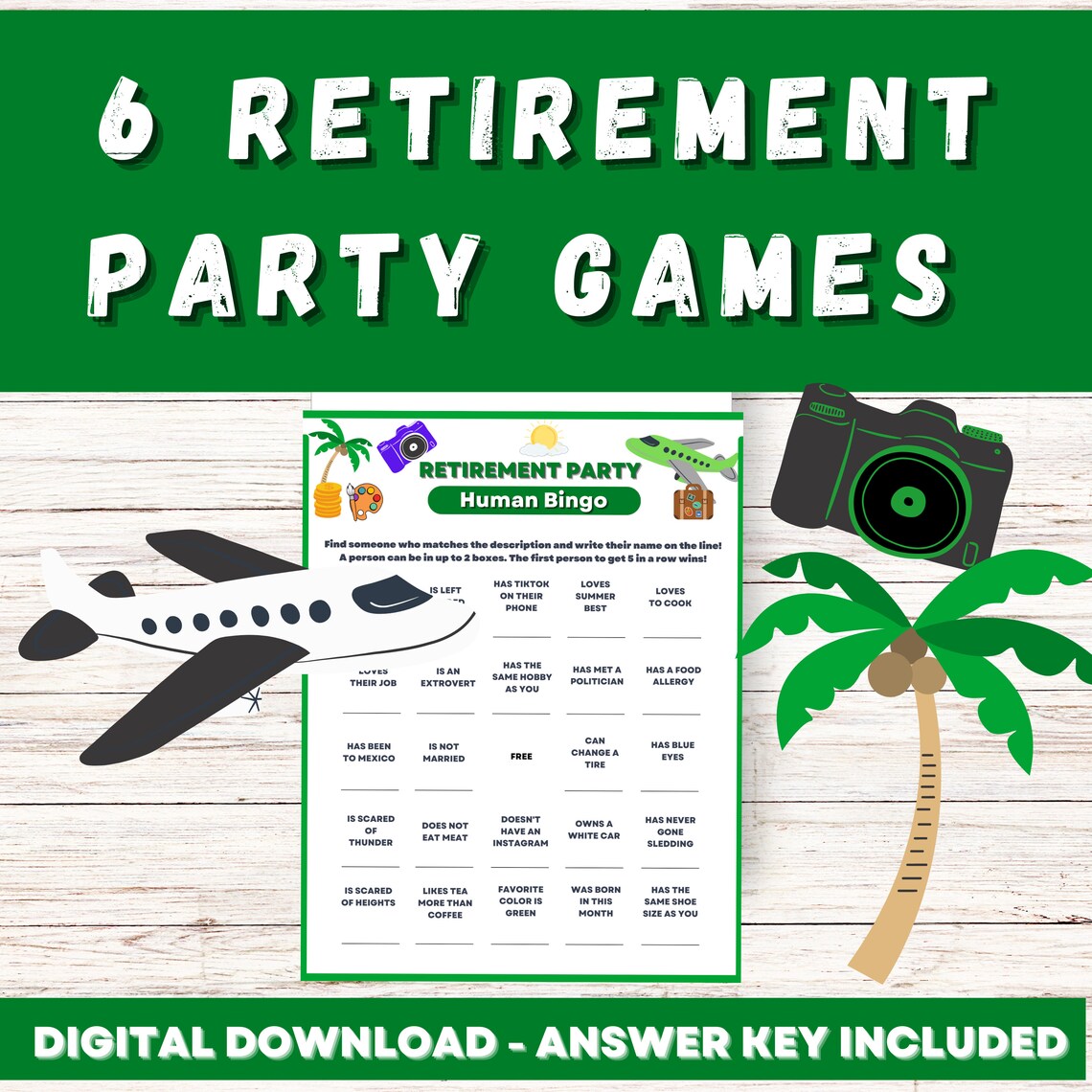 A Retirement Party Printable Game Bundle With Answers, Fun Game ...