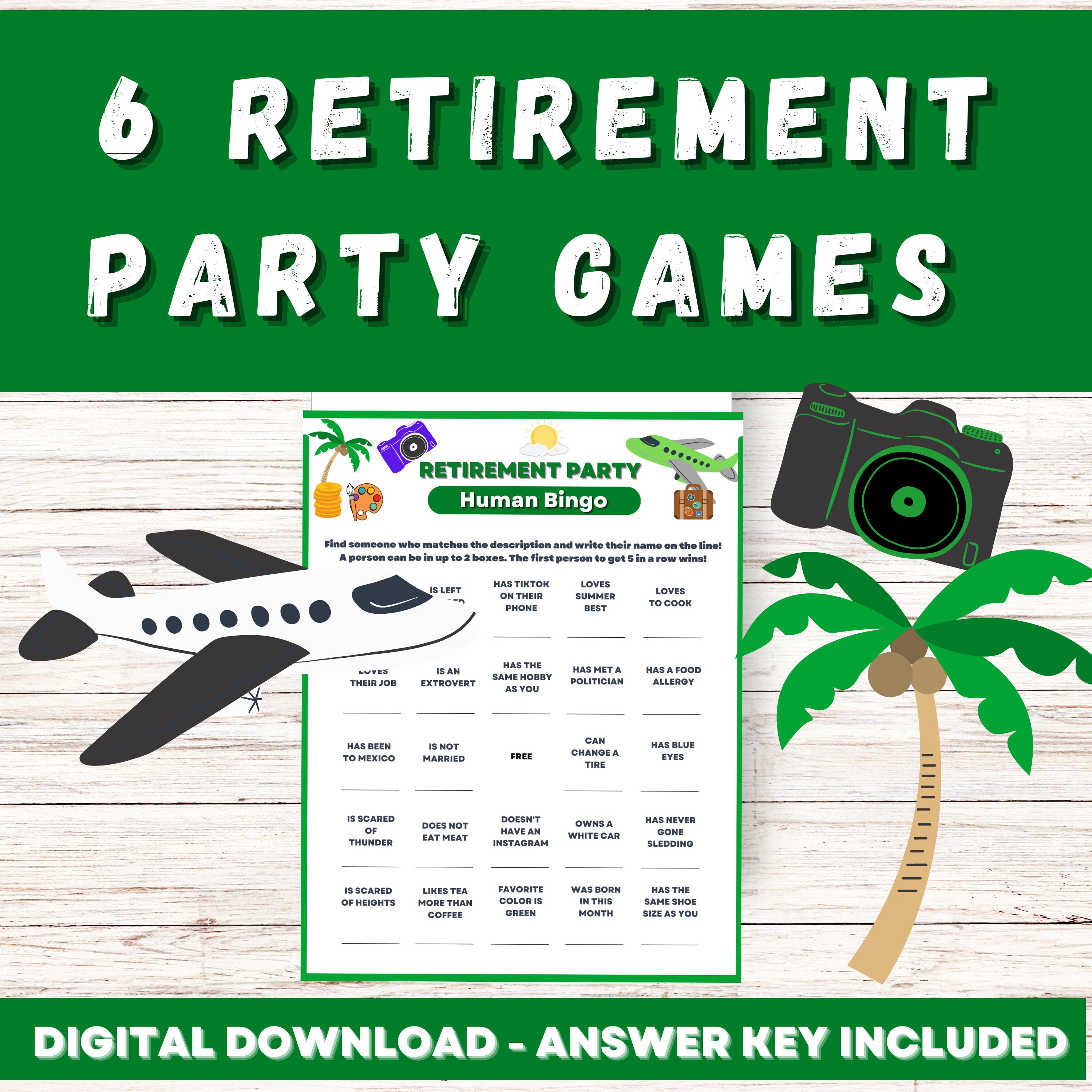 A Retirement Party Printable Game Bundle With Answers, Fun Game ...