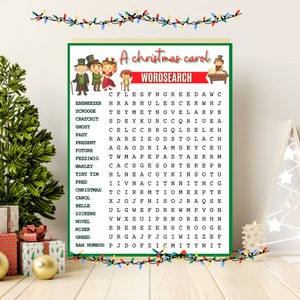 A Christmas Carol Wordsearch Printable With Answers Fun Game - Etsy