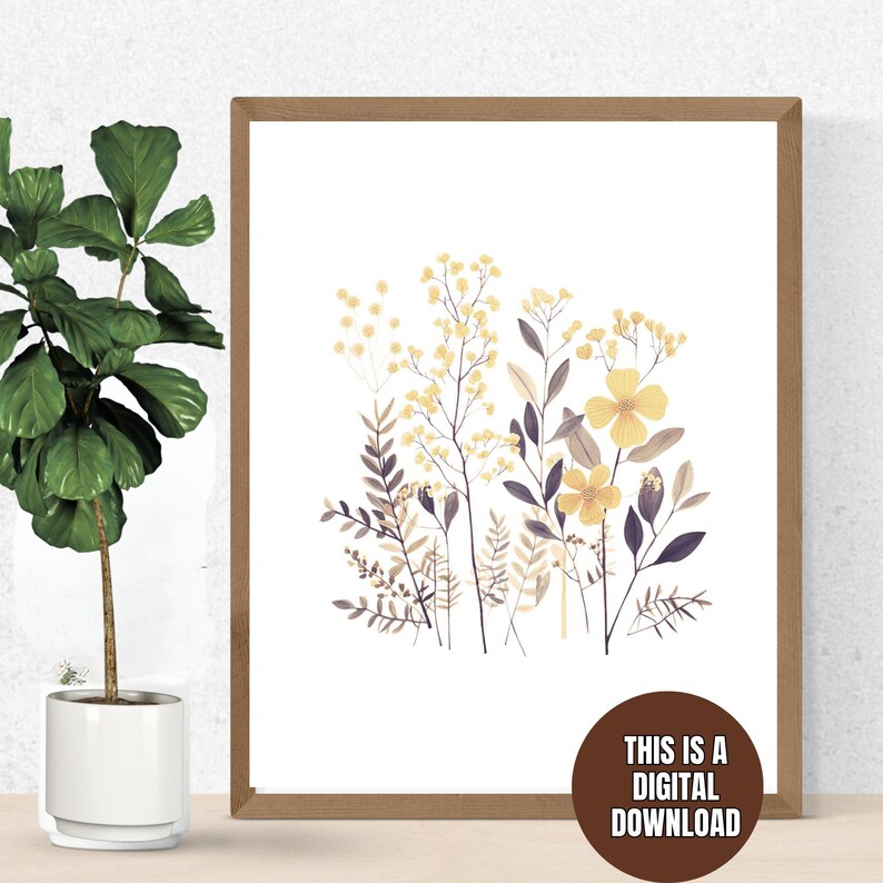 Set of 3 Printable Botanical Wall Art Prints, Botanical Wall Decor ...