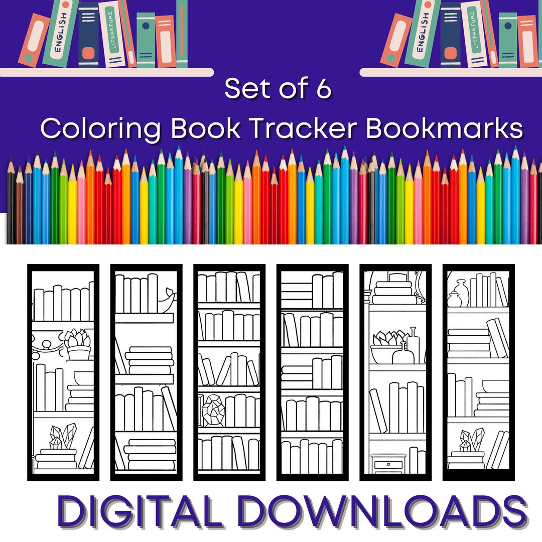 Set of 6 Downloadable Bookmarks, Printable Bookmark Book Tracker ...