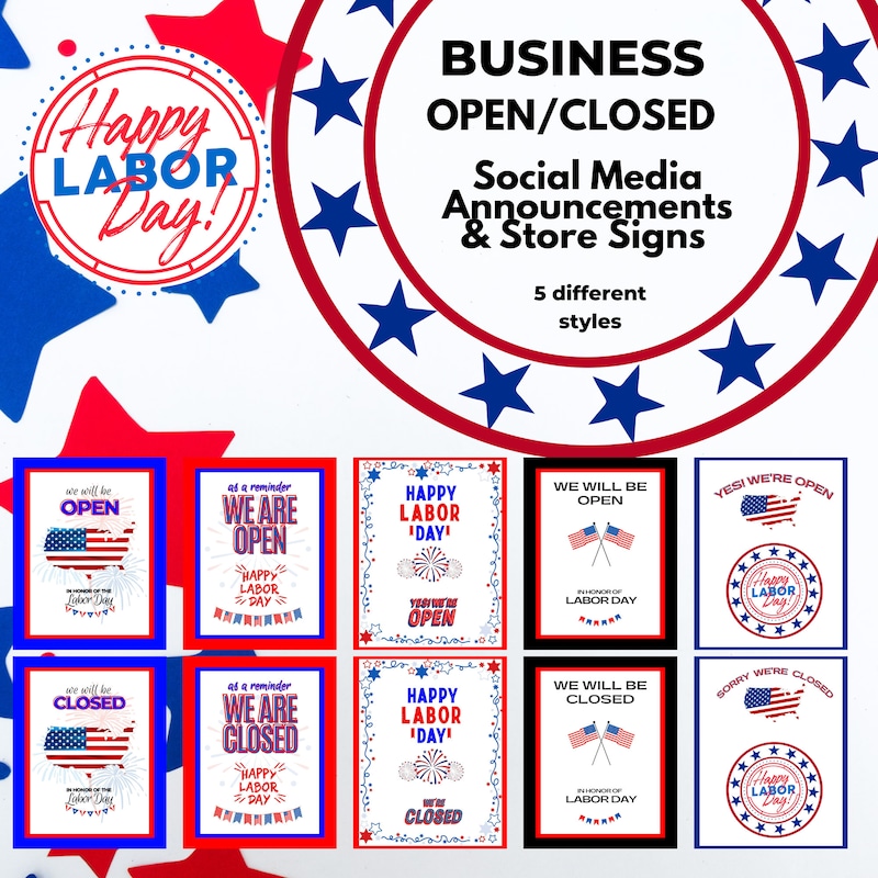 Closed for Labor Day Sign - Etsy