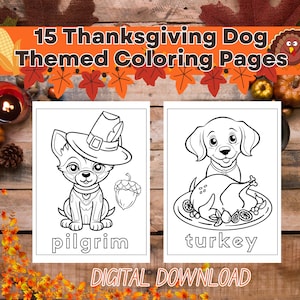 15 Thanksgiving Dog Coloring Pages | Printable Fall Coloring Sheets for ...