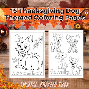 15 Thanksgiving Dog Coloring Pages | Printable Fall Coloring Sheets for ...
