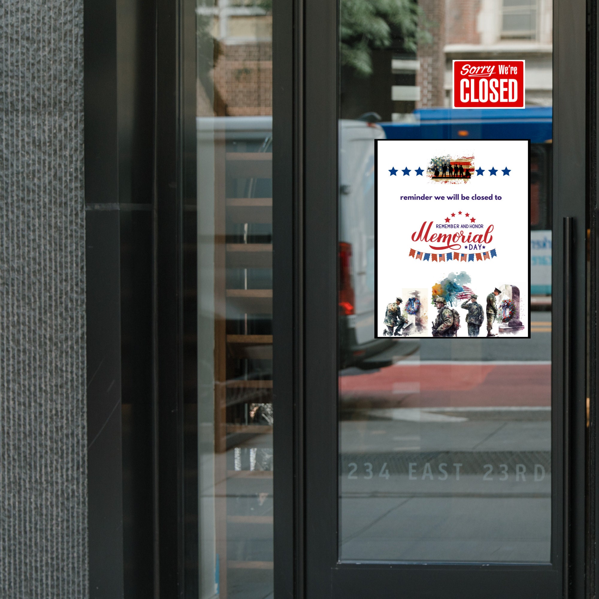 Memorial Day Closed Sign, Business Printable, Store Hours (PDF, JPEG ...