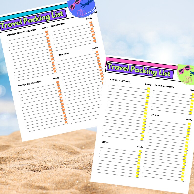 Travel Packing List Printable, Instant Download, Vacation, Cruise ...