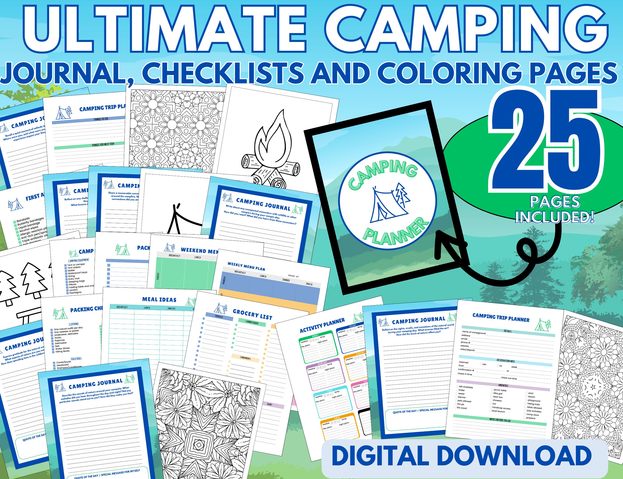 Ultimate Printable Camping Journal, Camping Planner Checklist ...