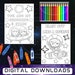 10 Outer Space and Astronaut Themed Coloring Pages, Kid's Coloring ...