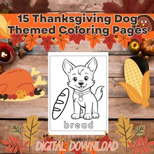 15 Thanksgiving Dog Coloring Pages | Printable Fall Coloring Sheets for ...