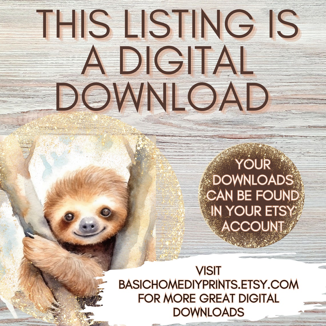 Sloth Watercolor Wall Art Set of 3, Printable Wall Art, Sloth Prints ...