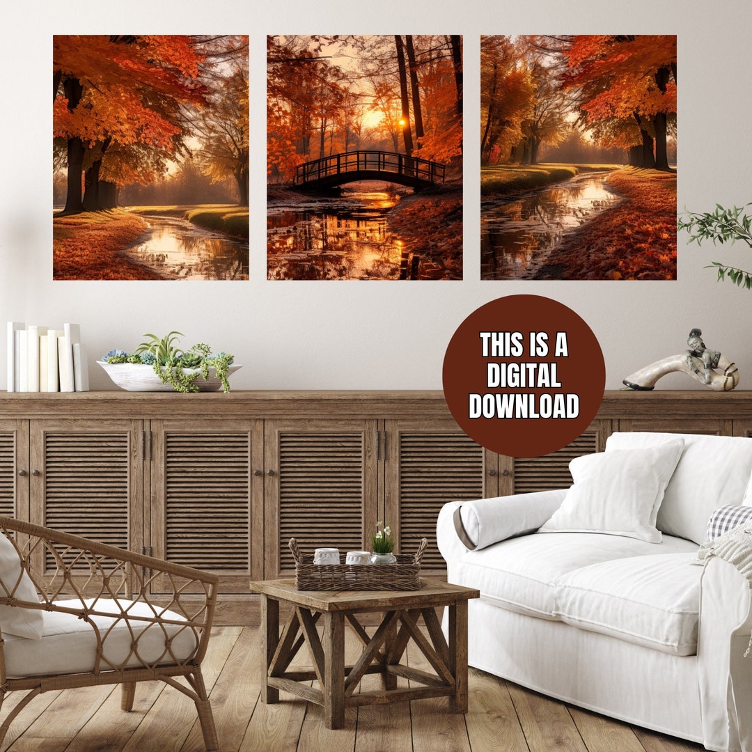 Autumn Gallery Wall Set of 3, Fall Decor, Printable Wall Art, Autumn ...