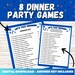 Printable Dinner Party Games, Work Party Game, Dinner Games, Office ...