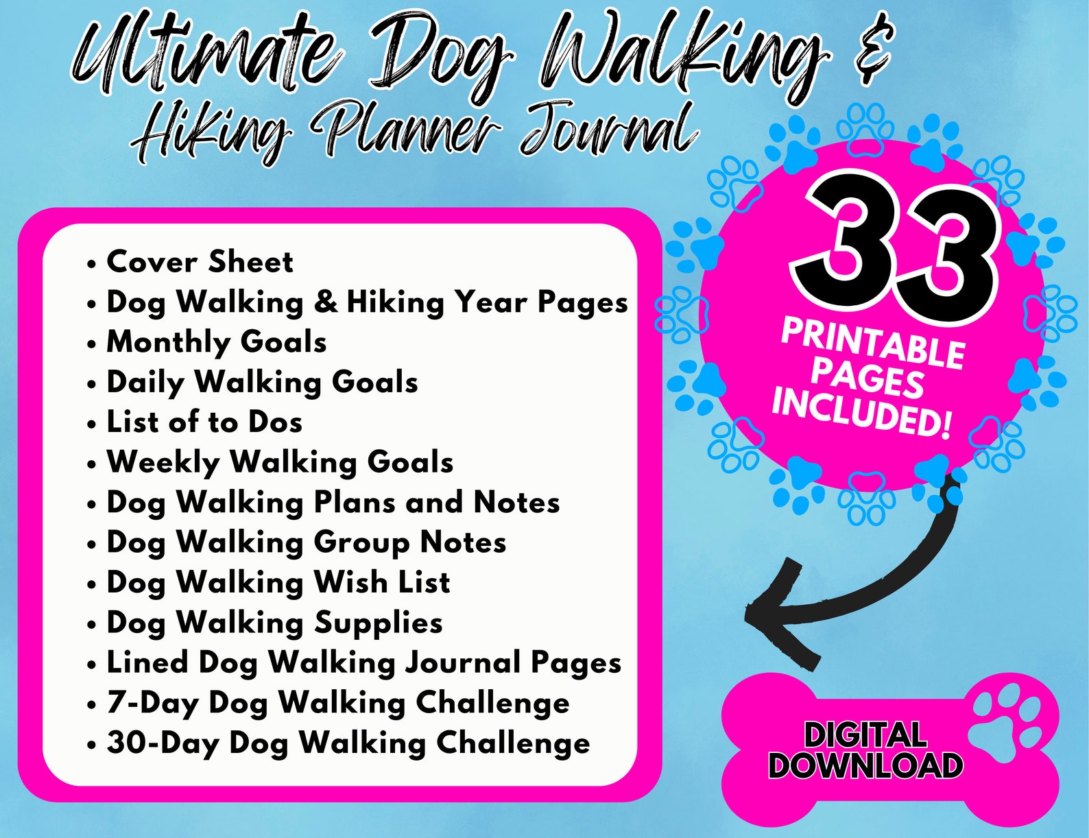 Dog Walking and Hiking Planner, Walking Journal for Dog Lovers, Dog ...