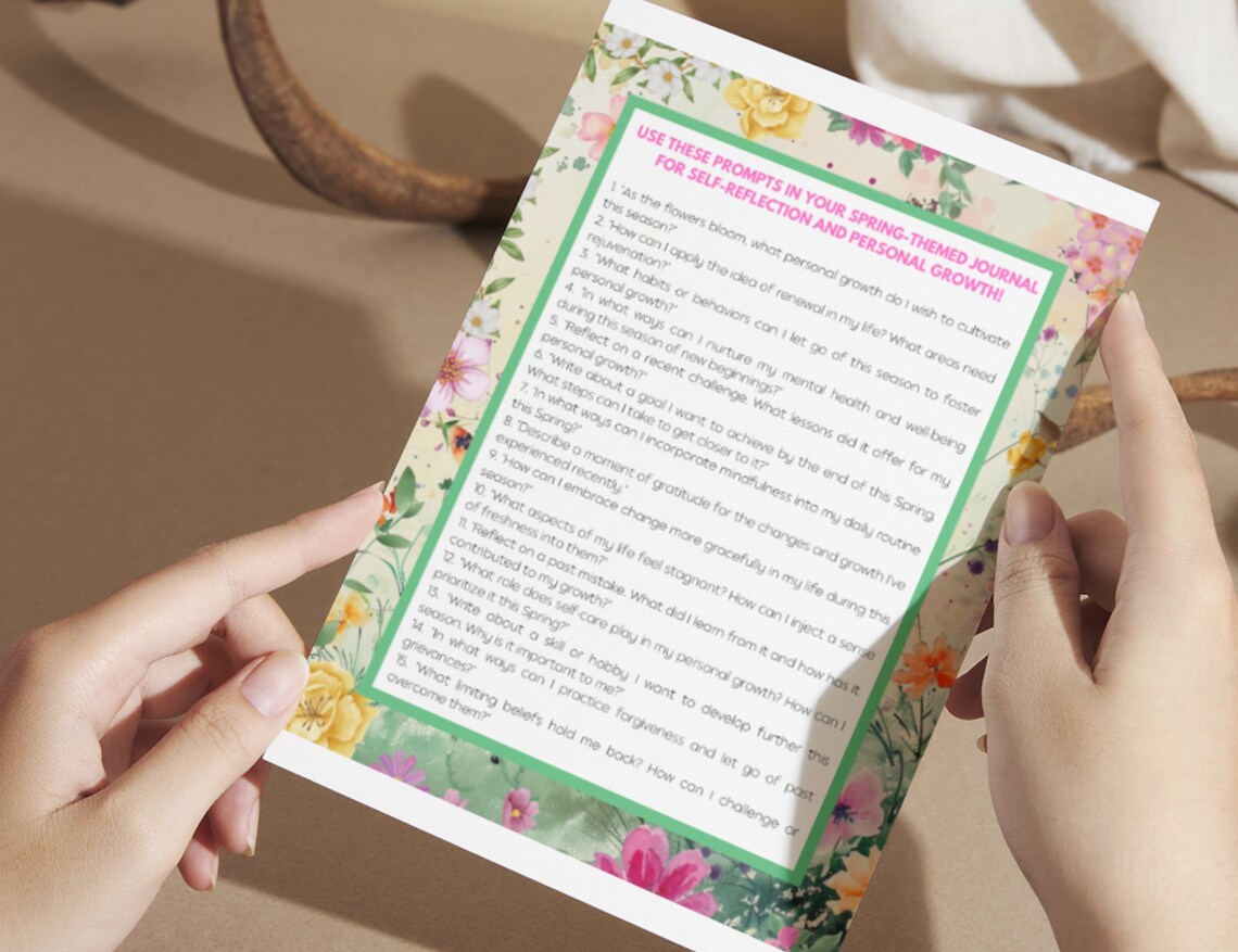 Printable Personal Spring Growth Journal, Coloring Pages for Adults ...