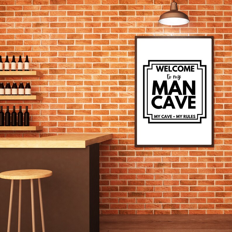 Stylish Man Cave Sign, Printable Wall Art Decor (digital Download) - Etsy