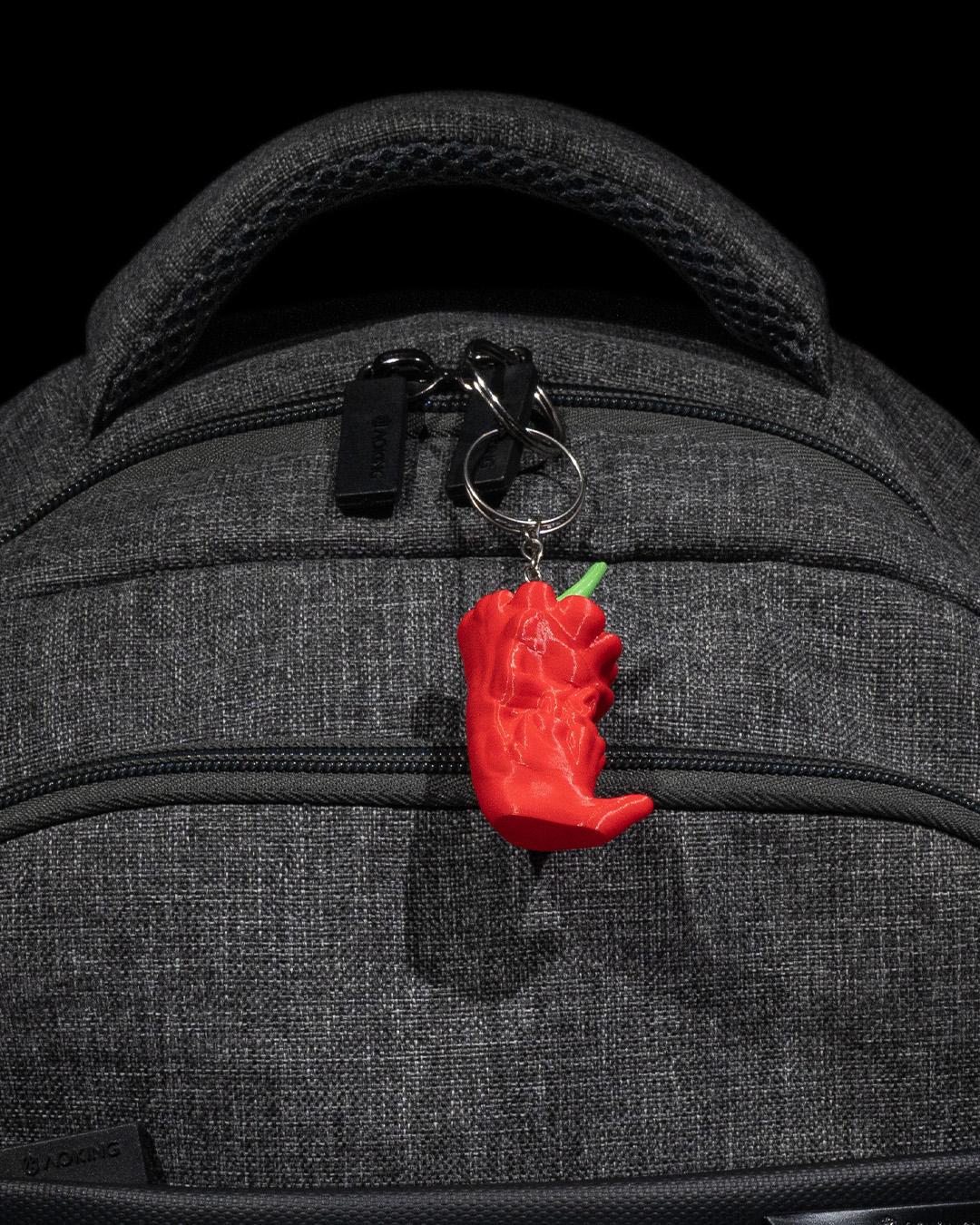 Carolina Grim Reaper Keychain - 3D Printed Fiery Skull Pepper - Hot ...