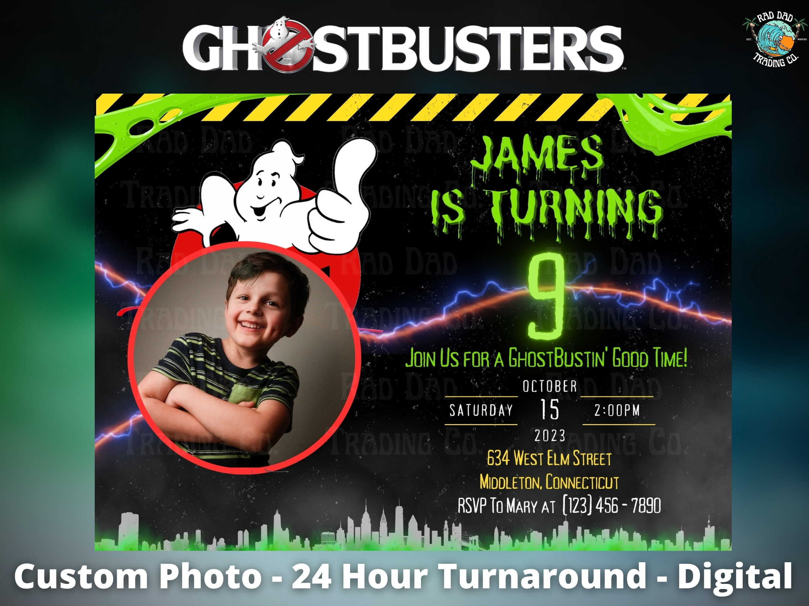 Ghostbusters Invitation Ideas A Luxe Digital Invitation For