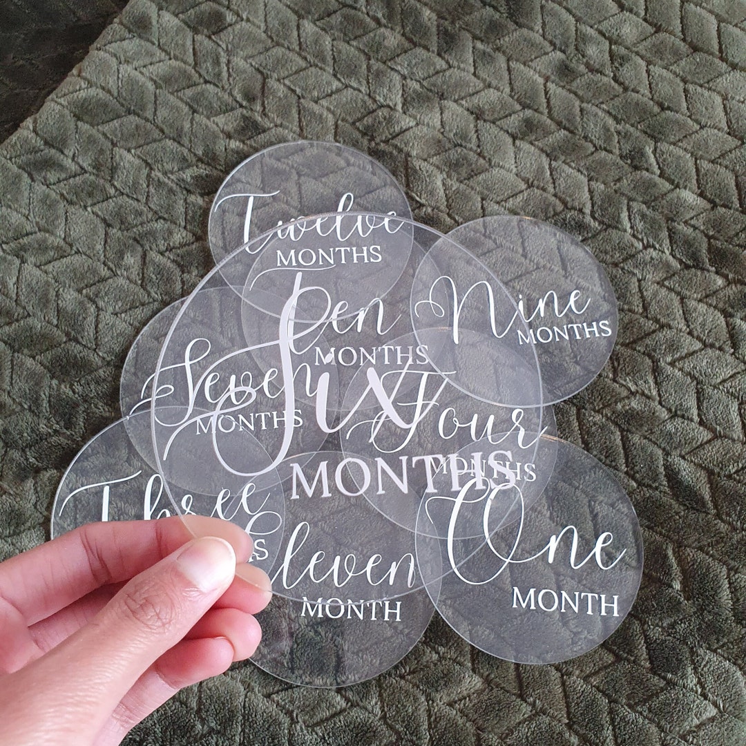 Acrylic Baby Milestone Discs 12 Round Milestones for Monthly Baby ...
