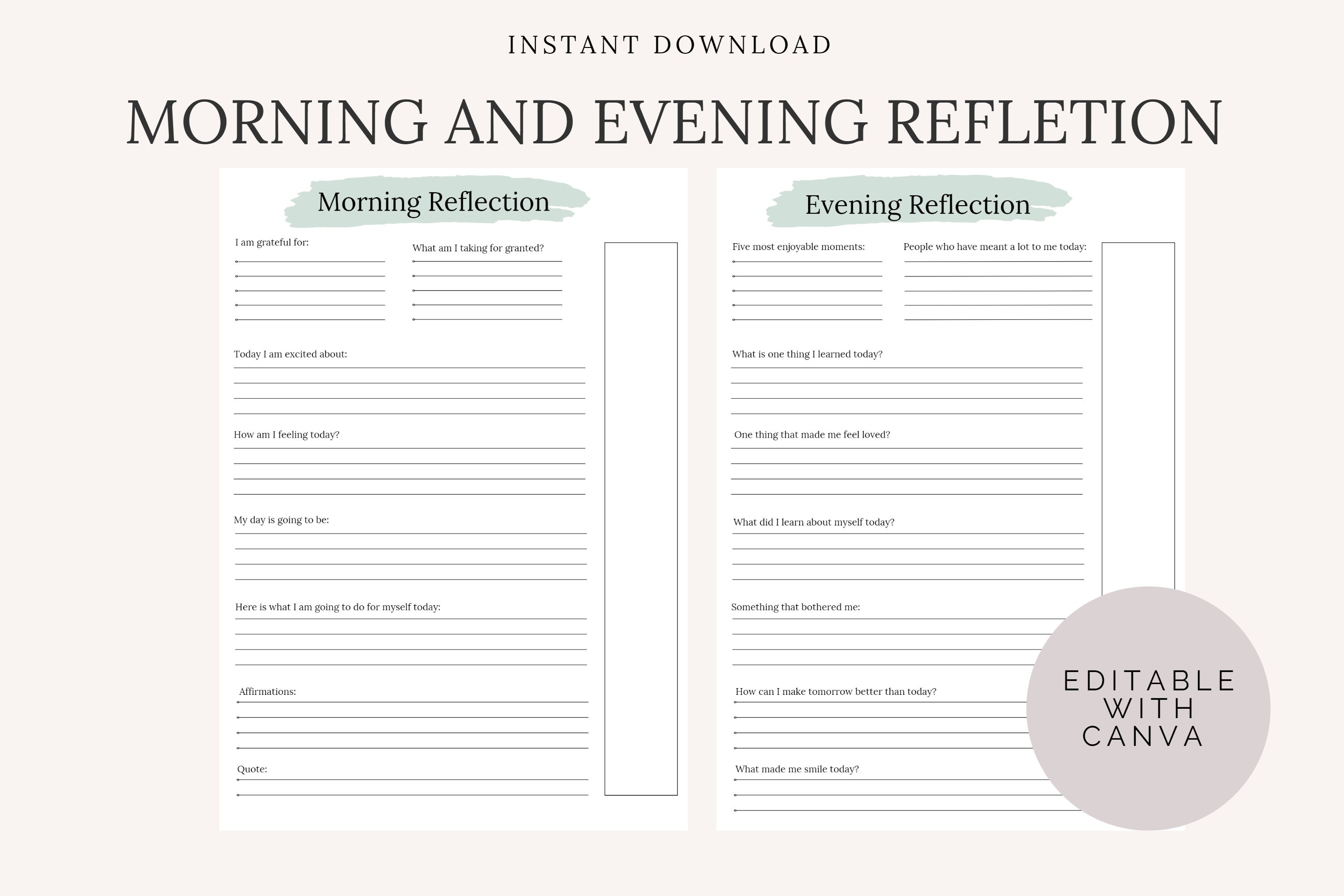 Mindfulness Journal, Mental Health Journal Template, Self Care Journal ...