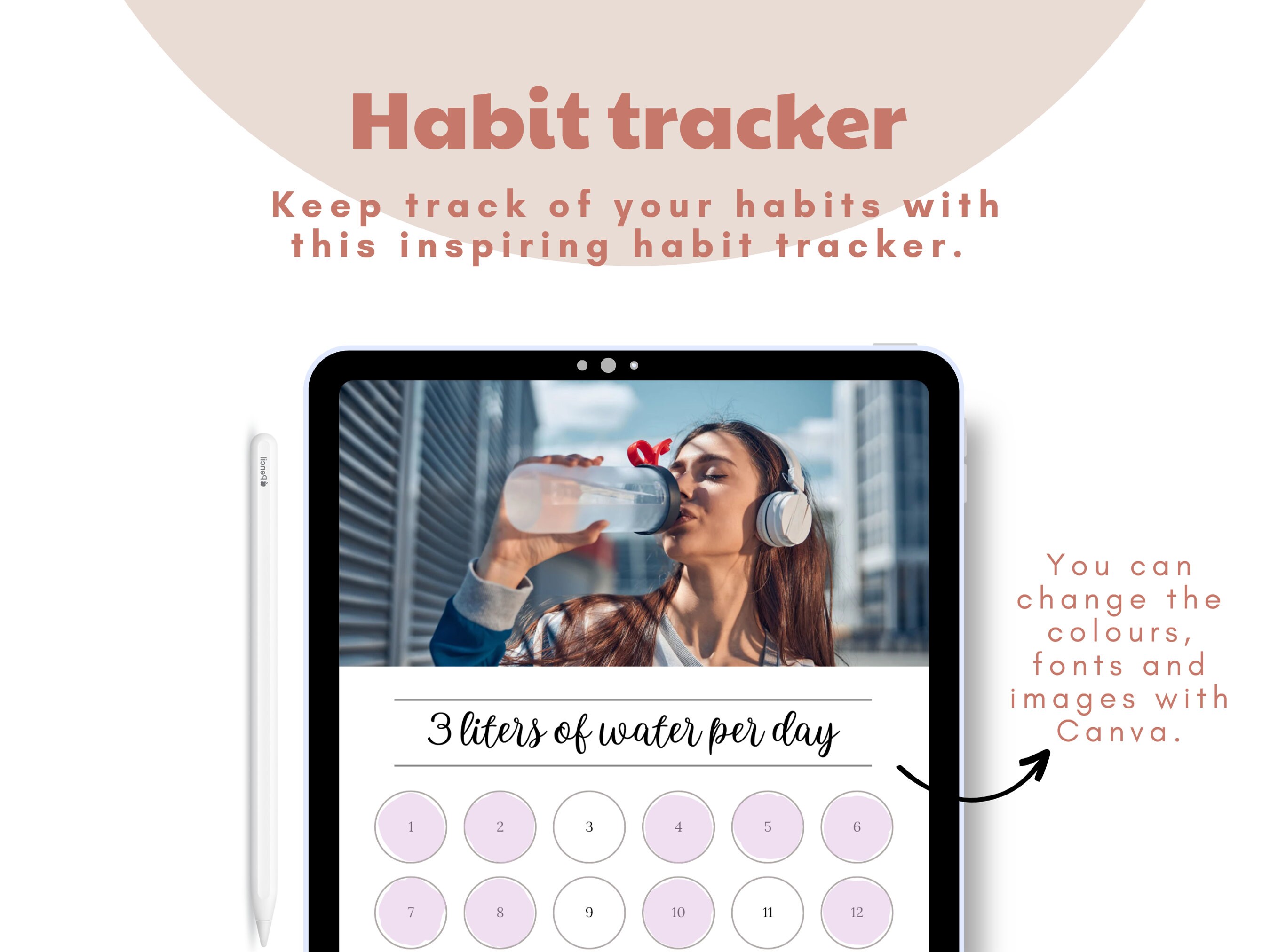 Habit Tracker Printable 30 Day Tracker Editable Canva Template - Etsy