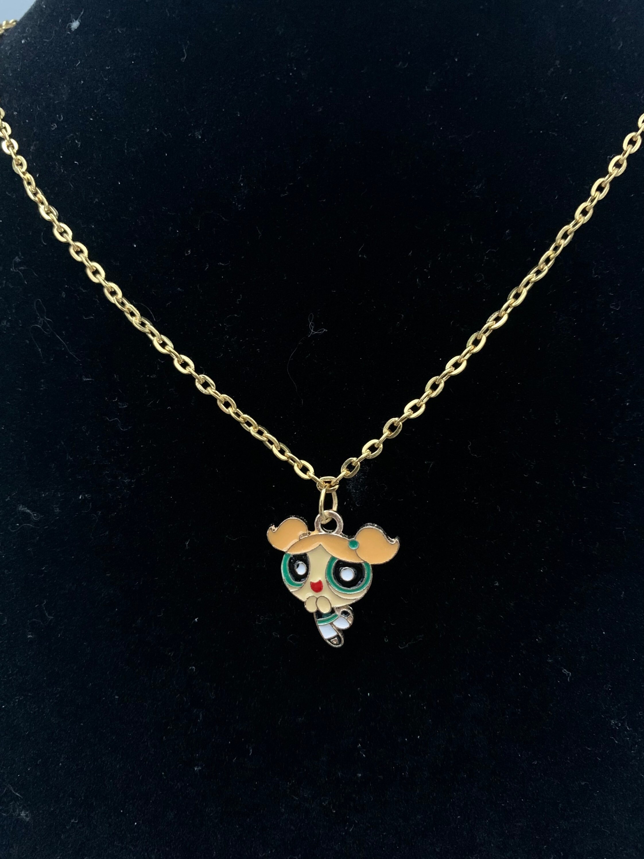 Bubbles Powerpuff Girls Necklace Gold Kawaii - Etsy