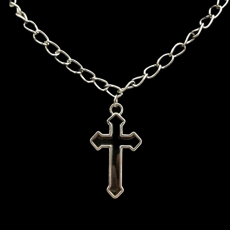 Y2k Gothic Cross Necklace - Etsy