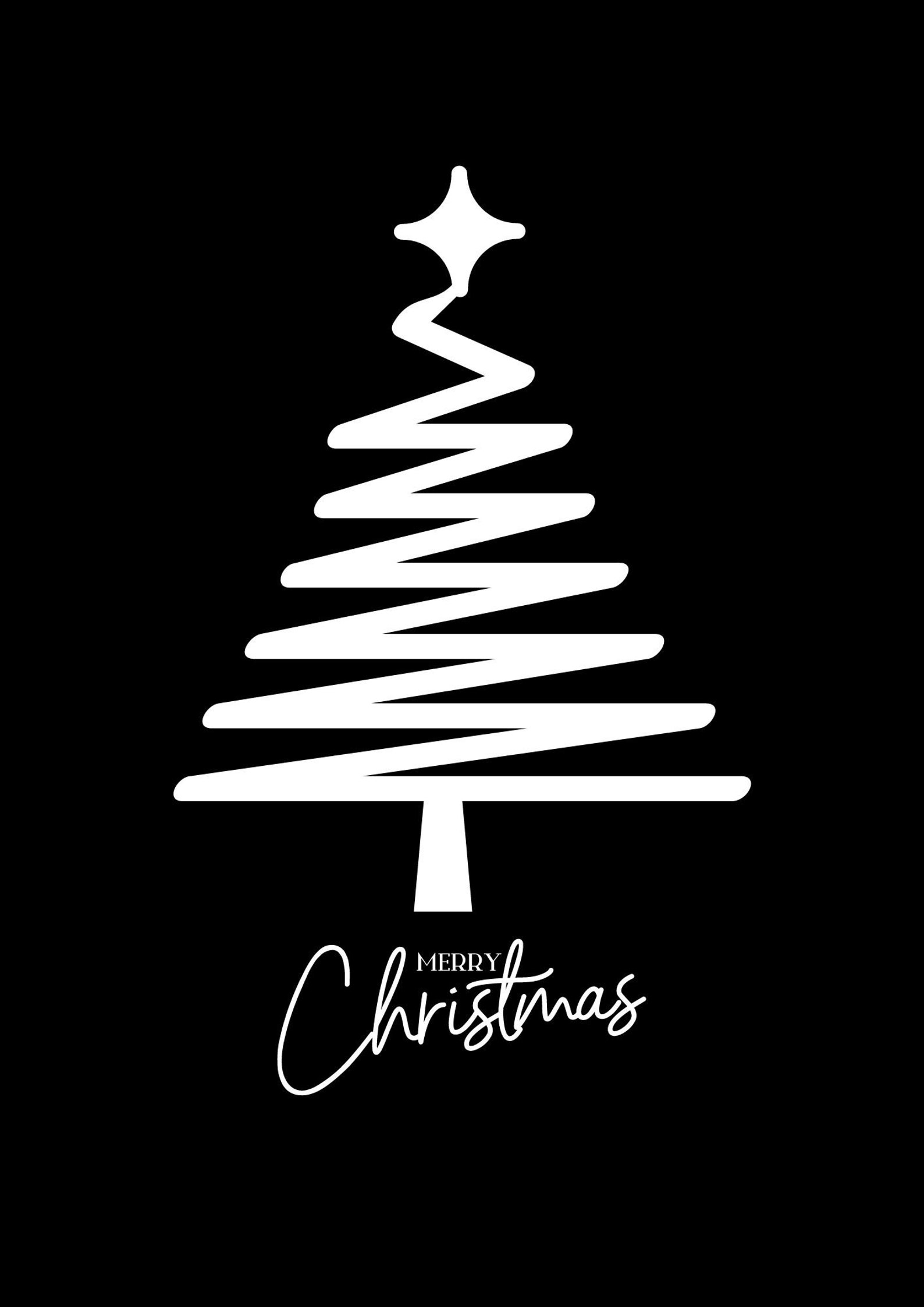 DIGITAL Christmas Printable Christmas Cards Stylized Christmas Tree - Etsy