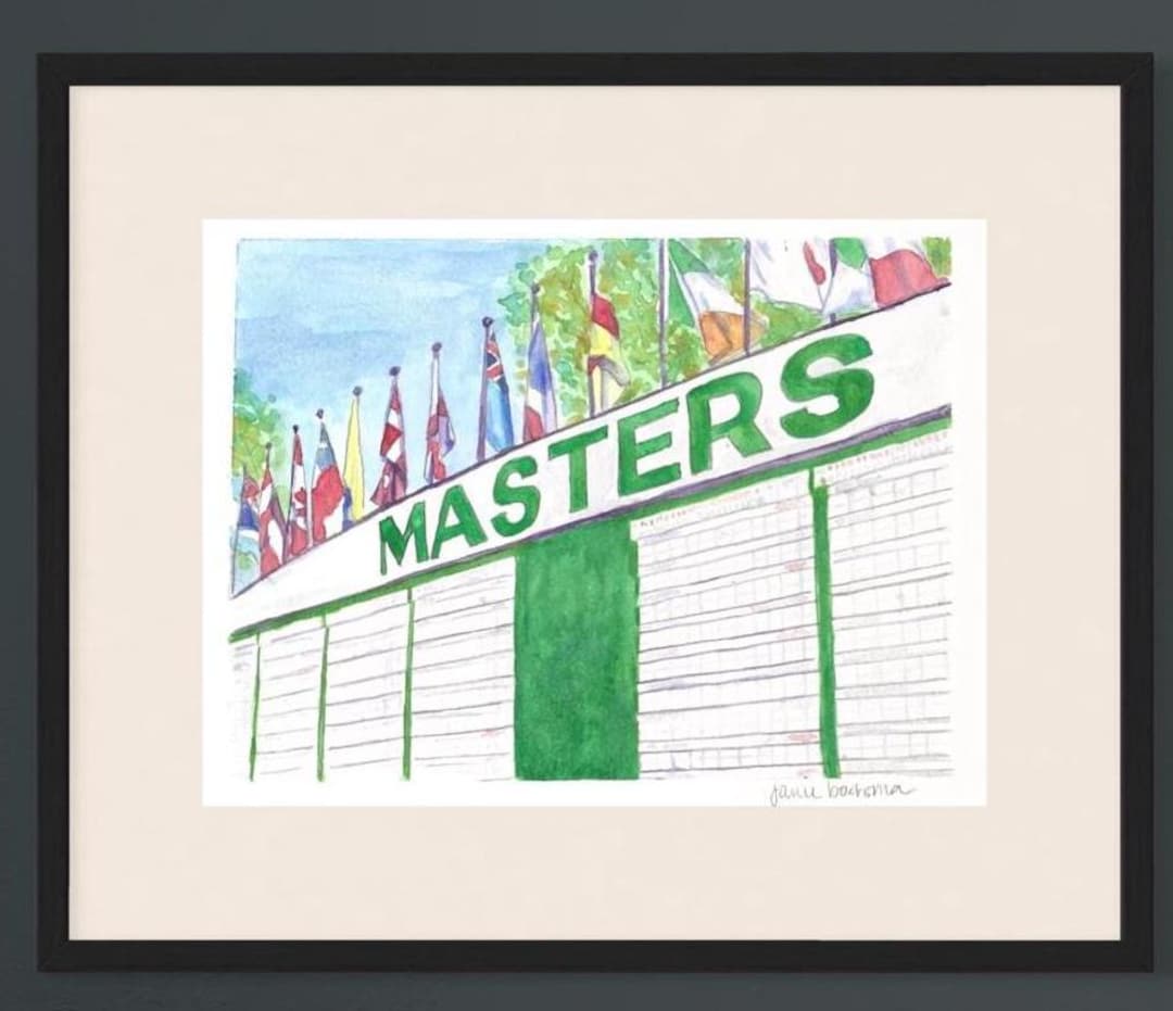 Masters Golf Tournament Watercolor Art Print | Digital Download PNG ...