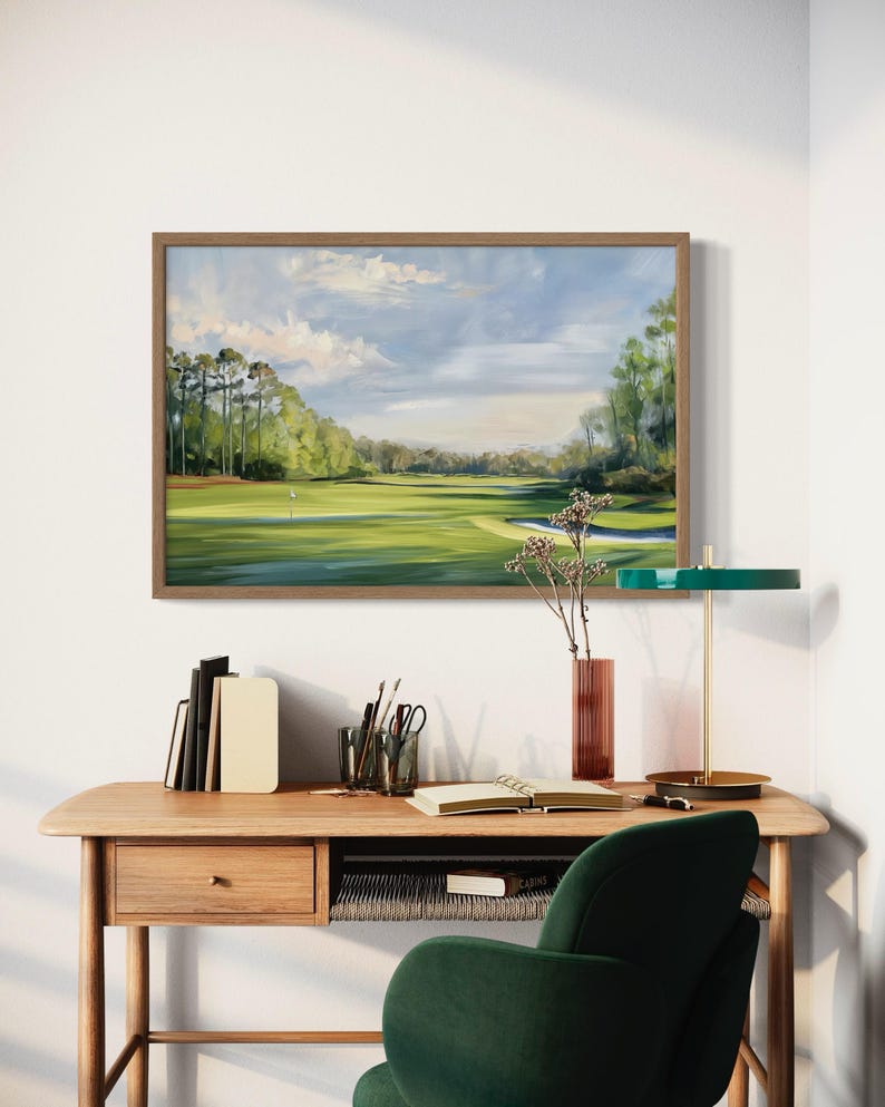 Augusta National Inspired Golf Course Painting Digital Art Download ...