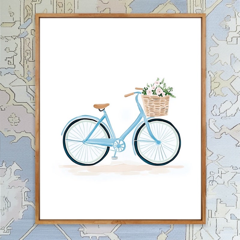 Blue Bicycle - Etsy